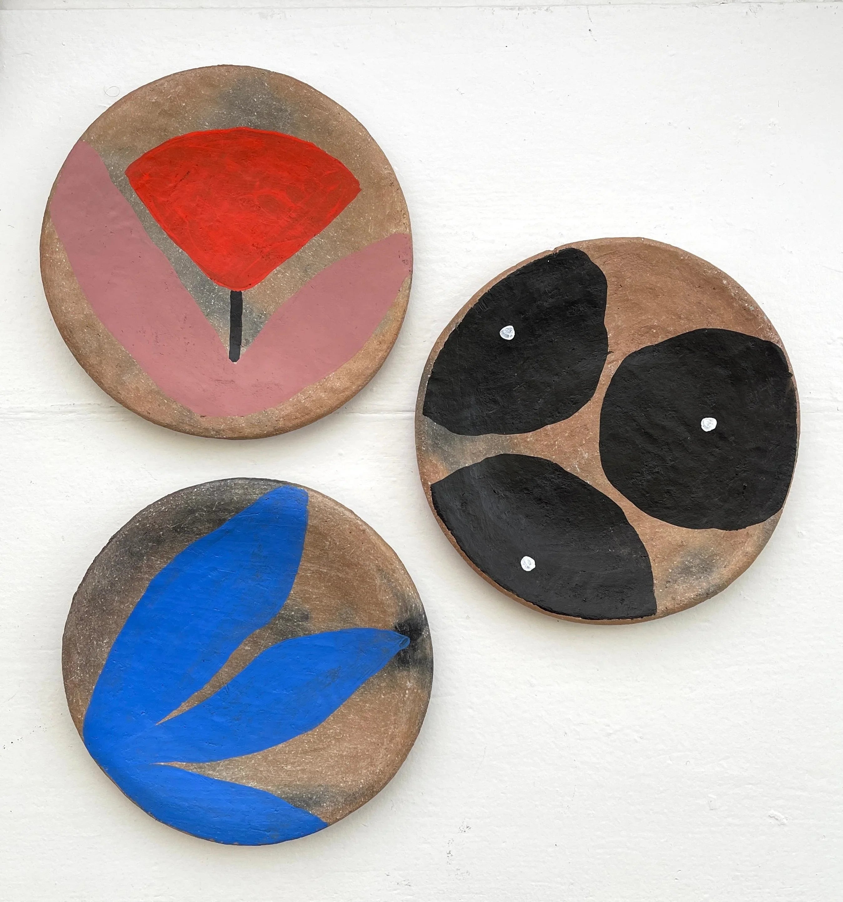 PO-EM Ceramic Art Plate - Hand Painted, Boho Decor